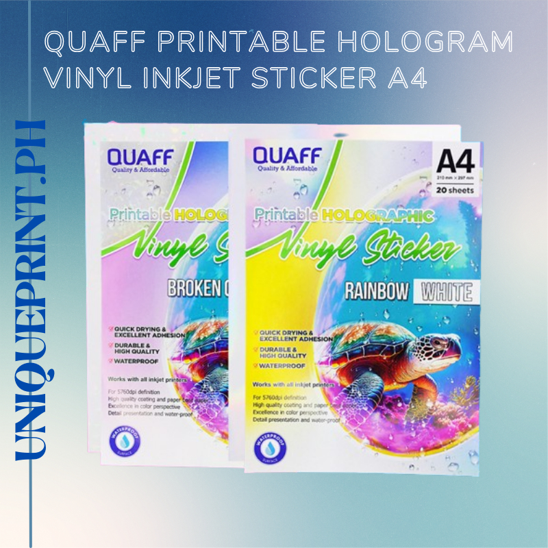 QUAFF Printable Hologram Vinyl Inkjet Sticker A4（White）Rainbow / Broken Glass | Shopee Philippines
