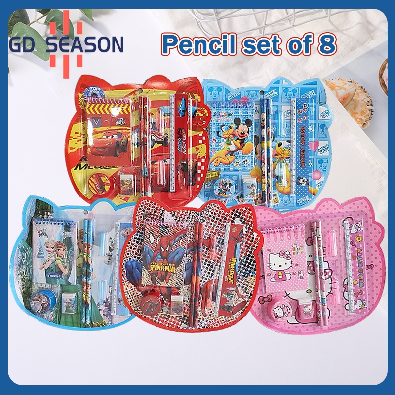 8 in 1 Children's Pencil Set for School Kids School Stationery Set/gift ...
