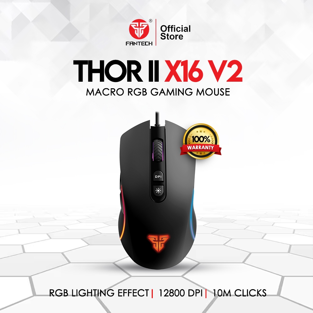 Fantech THOR II X16 V2 Programmable Macro RGB Gaming Mouse for laptop ...