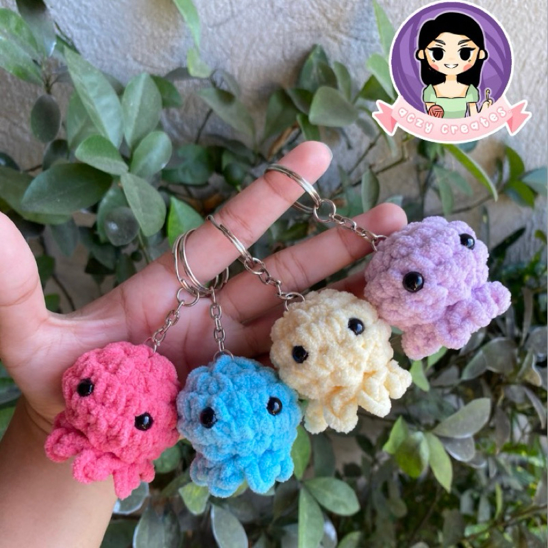 ACZY Crochet Cute Mini Octopus Keychain (Fluffy) | Shopee Philippines
