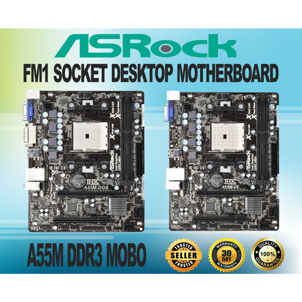 Asrock A55M FM1 Socket Desktop Motherboard | Shopee Philippines