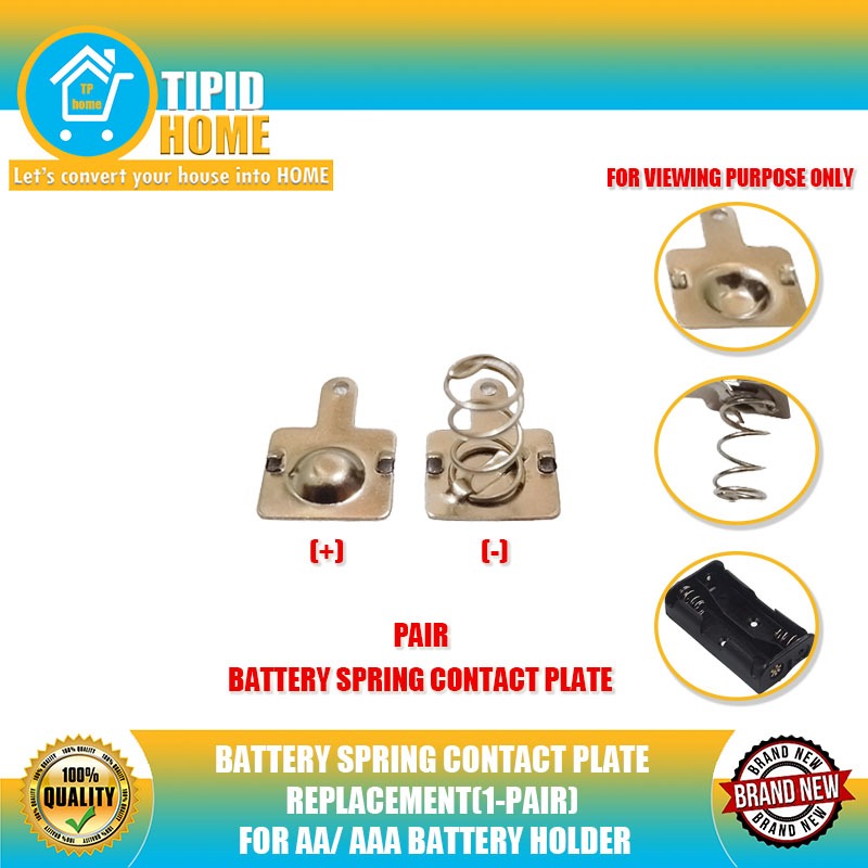 TIPID HOME BATTERY SPRING CONTACT PLATE REPLACEMENT(1-PAIR) FOR AA/ AAA ...