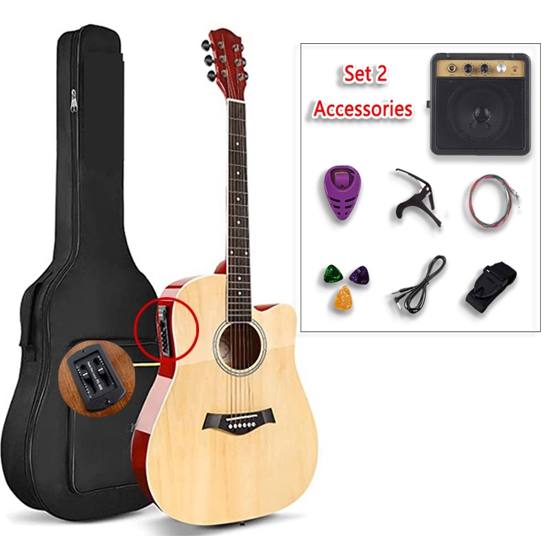 KAWES 41 inch Acoustic Electric Guitar With 4EQ Pickup with Truss Rod ...
