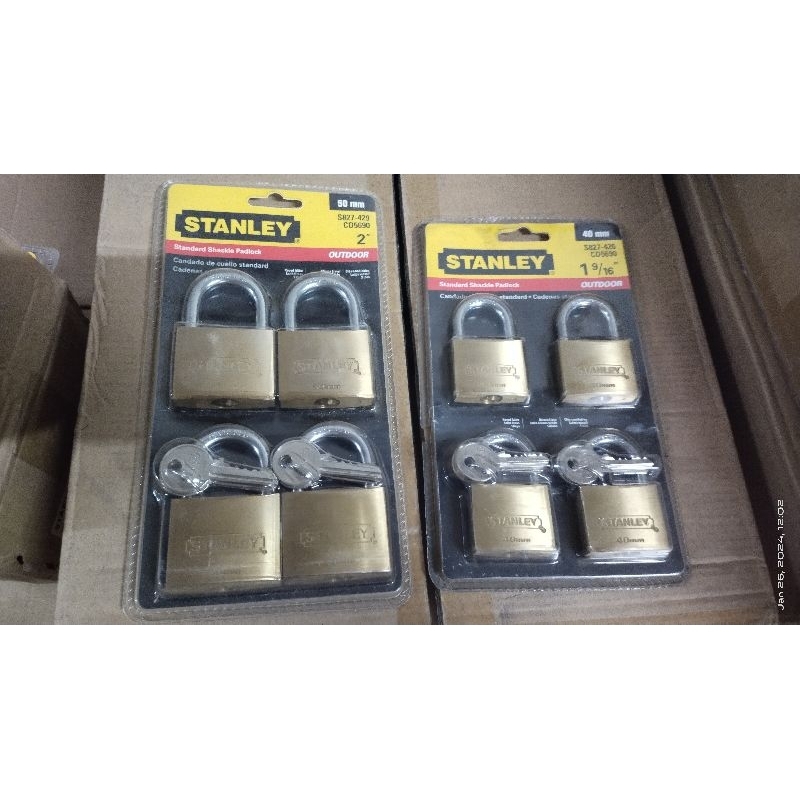 Stanley padlock keyed alike padlock set 827-429 2" 50mm 827-426 40mm 1-9/16" 4pcs/set | Shopee ...