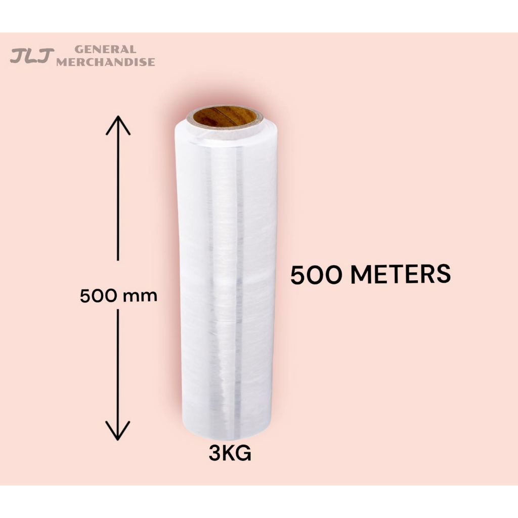 Stretch Film/ cling Wrap 500mm*500 Meters- 3kg per roll | Shopee ...