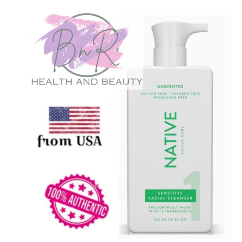 Native Sensitive Face Wash, Unscented Facial Cleanser 12 oz/355ml ...