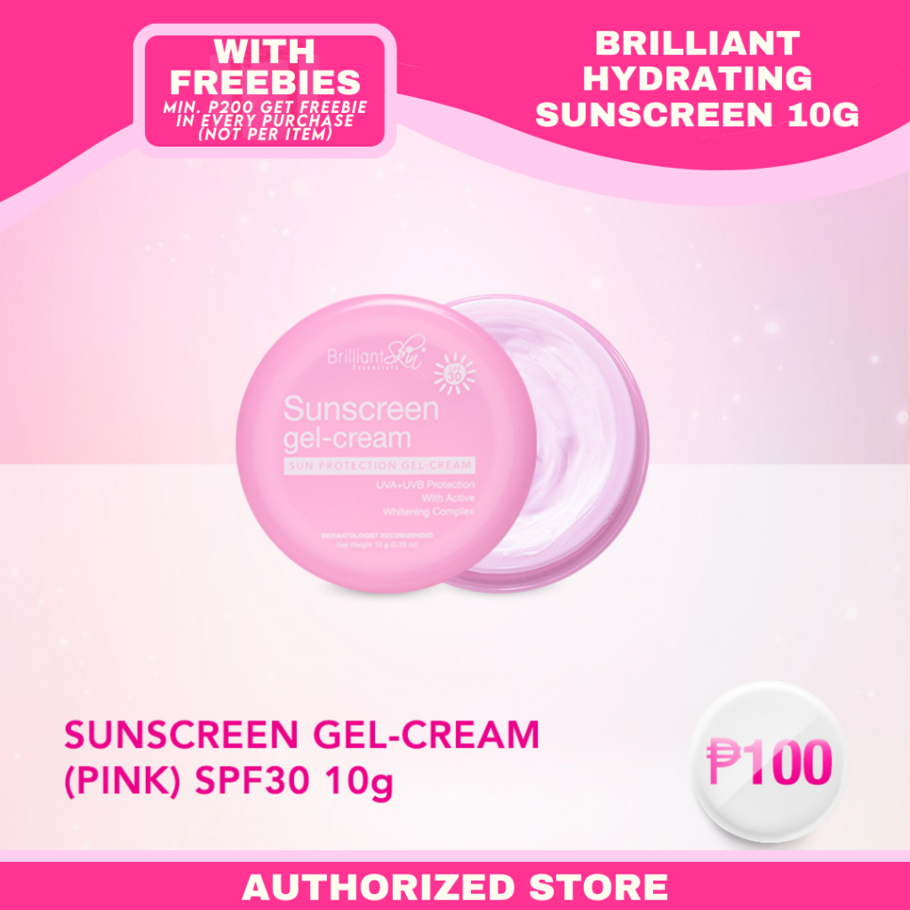 Brilliant Skin Hydrating- Sunscreen Gel-Cream PINK (10g) | Shopee ...