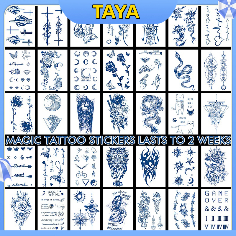 【TAYA Magic Tattoo】11*18cm Fake Tattoos Last to 15 Days Waterproof Long ...