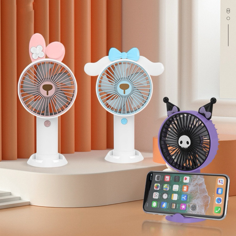 Cartoon Sanrio Mini Fan Handheld Mini Fan USB Rechargeable Small Fan ...