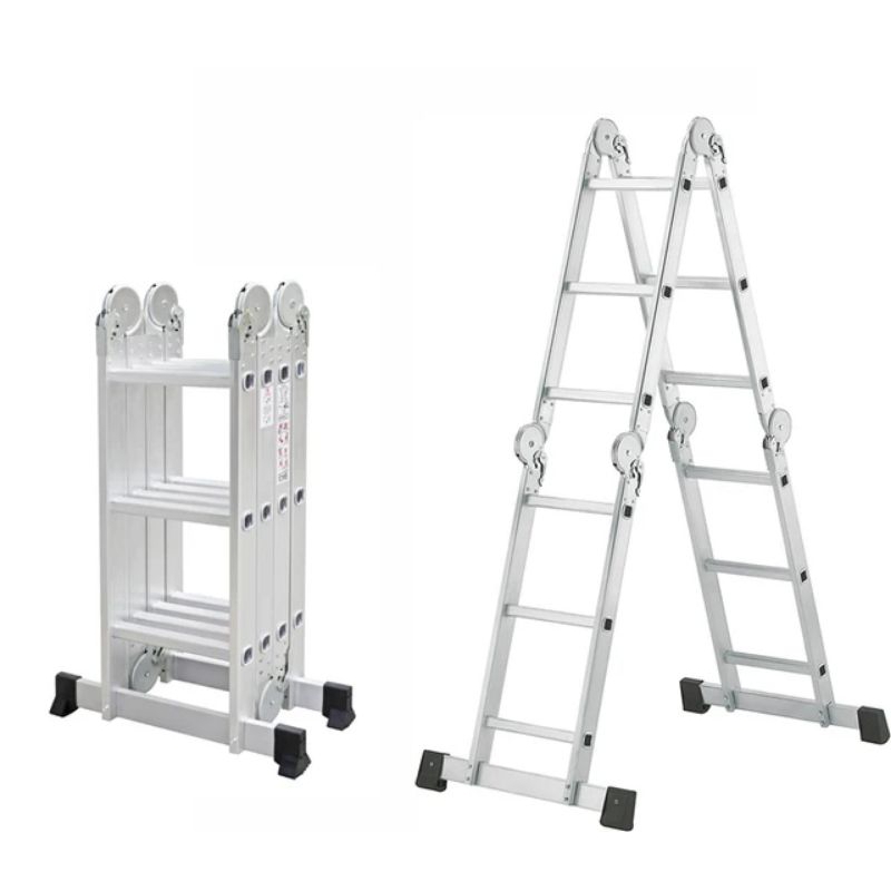 12ft ALUMINUM LADDER MULTI-FUNCTIONAL LADDER 12FT Anti-Skid 150kg ...