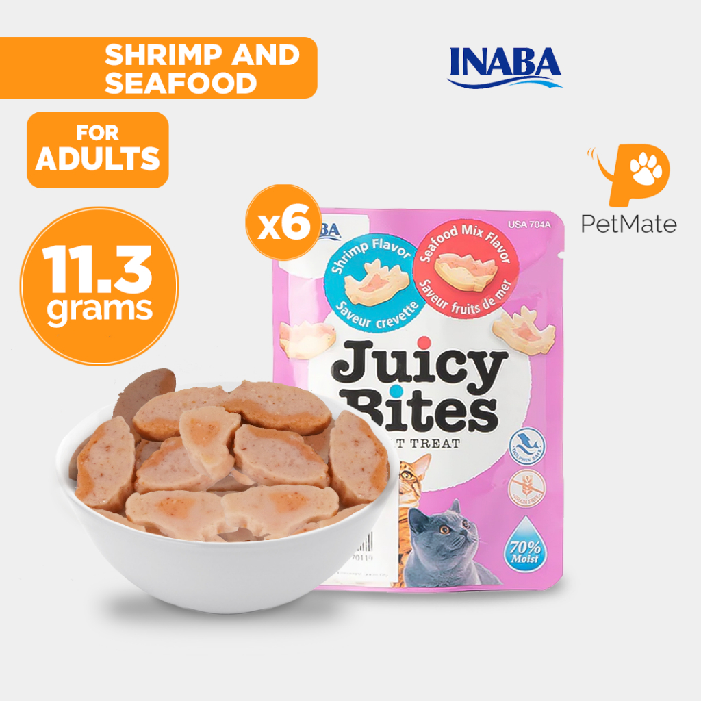 Inaba Juicy Bites Shrimp and Seafood 11.3g BUNDLE OF 6 - PetMate ...
