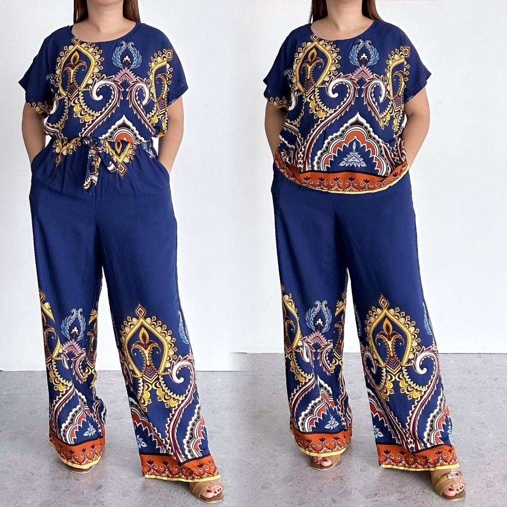 Challis Blouse Squarepants Terno w/ 2 Side Pockets Senepa Print ...