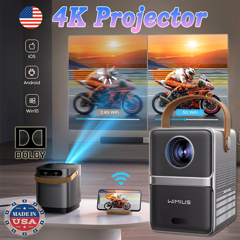 Projector Portable Smart Dolby Audio 15000Lux 4K HD 1080P Projector ...