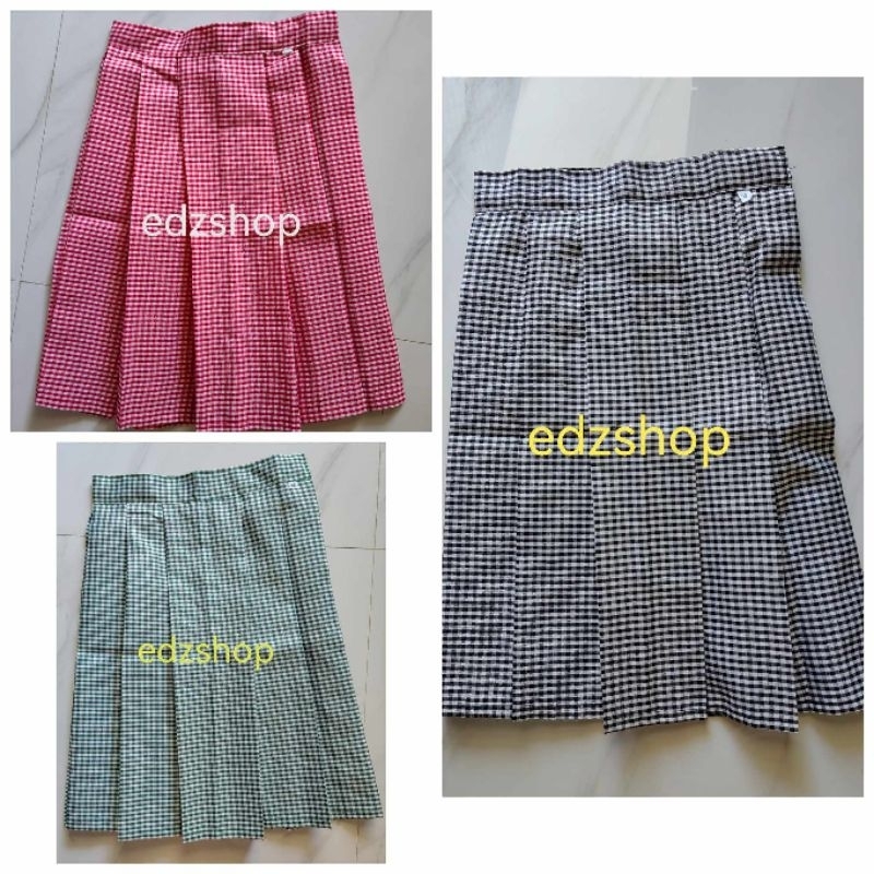 school uniform palda chekerd red black green | Shopee Philippines