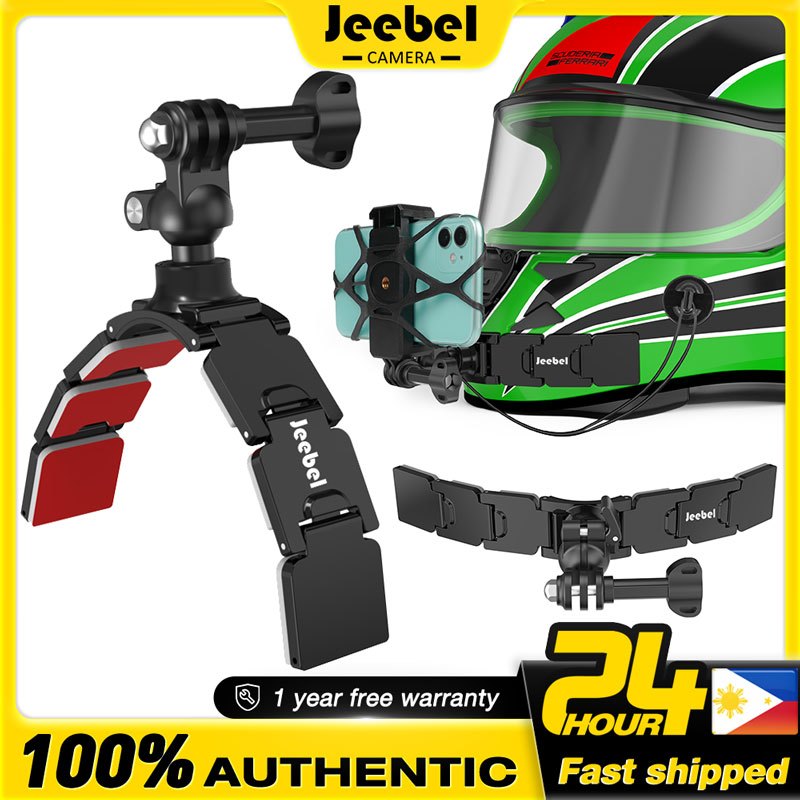 Jeebel Motorcycle Helmet Cellphone Holder GoPro Camera Chin Mount Vlog ...