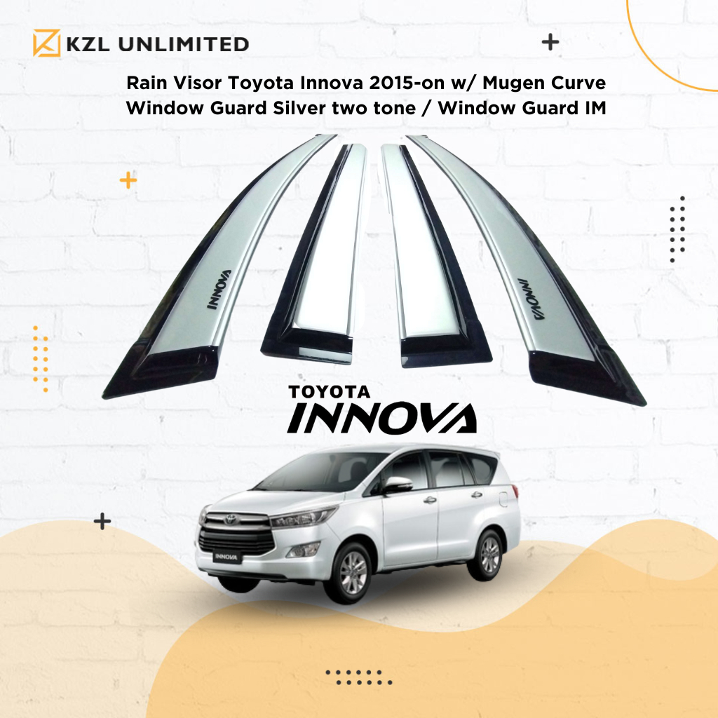 KZLU Rain Visor Toyota Innova 2015-on w/ Mugen Curve Window Guard ...