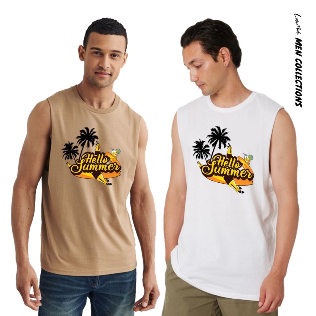 Muscle Tee Men 4XL 5XL Summer Sando Sleeveless Graphic Tank Top Unisex ...