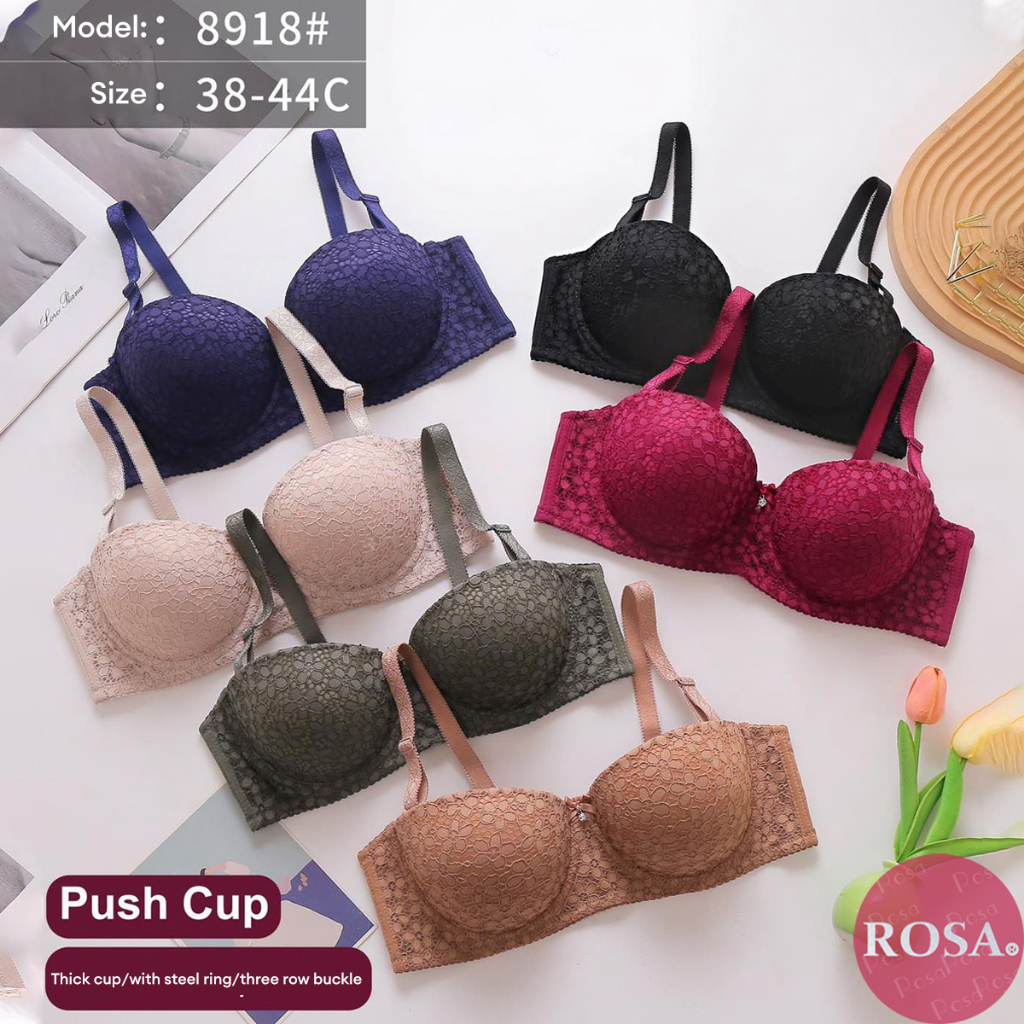 Rosa Thin Half Cup Bra With-wire Cup C Sexy Lace Decor Breathable Push ...