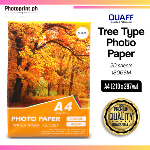 QUAFF Tree Type No Backprint Glossy Inkjet Photo Paper 180Gsm A4 Size ...