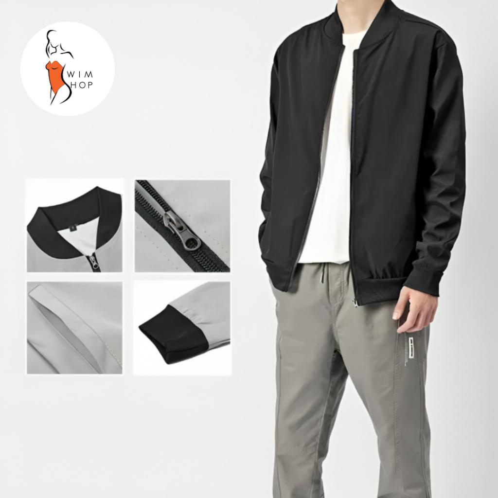 SS Bomber Jacket (PLAIN) for Men and Women With Zipper and Pockets ...