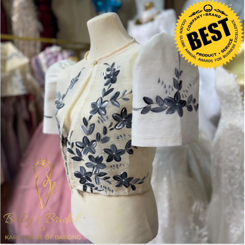 Modern Filipiniana Bolero w/ Hand-painted Design | Shopee Philippines