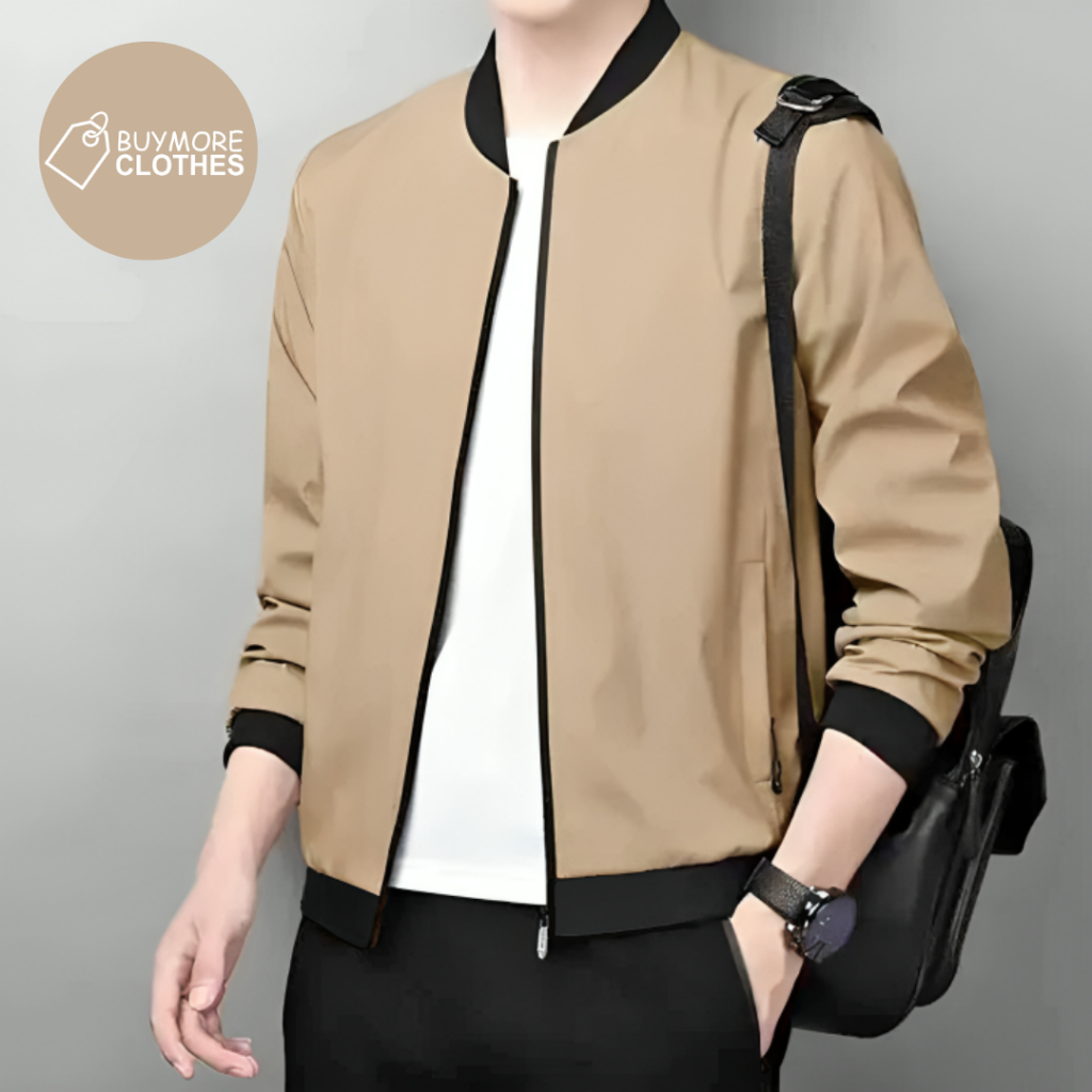 BM Bomber Jacket (PLAIN) for Men and Women With Zipper and Pockets ...