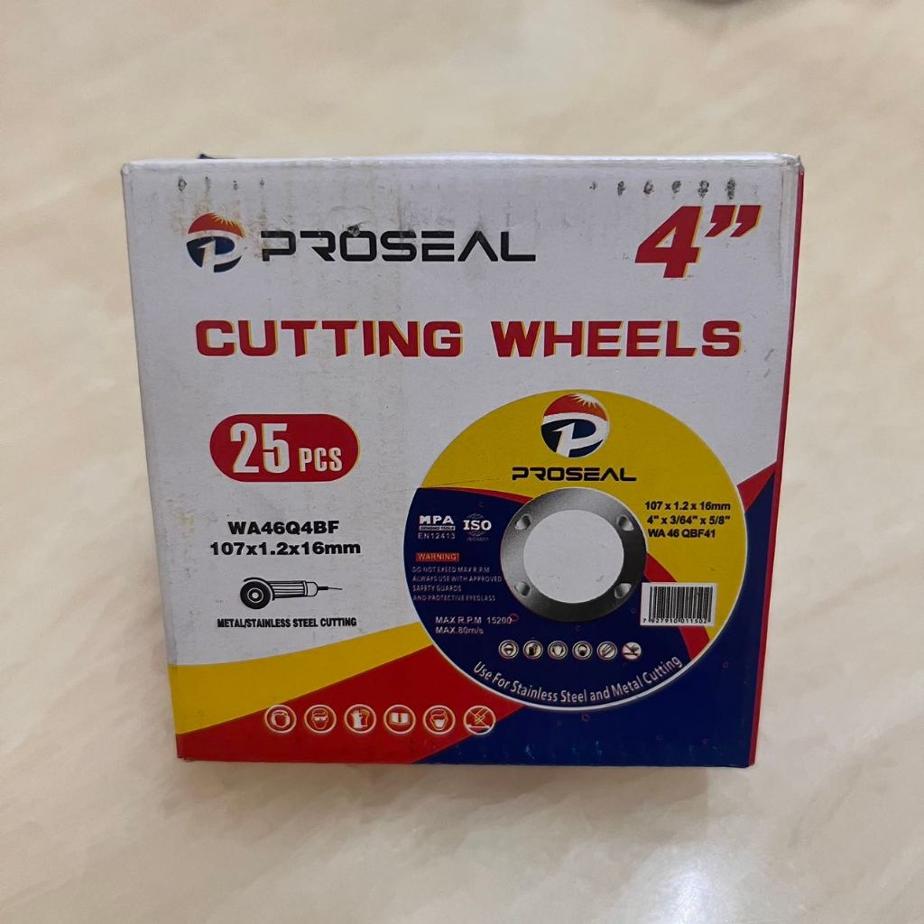 Proseal Cutting Disc 4" Inch. For Metal /Stainless Steel (25pcs ...