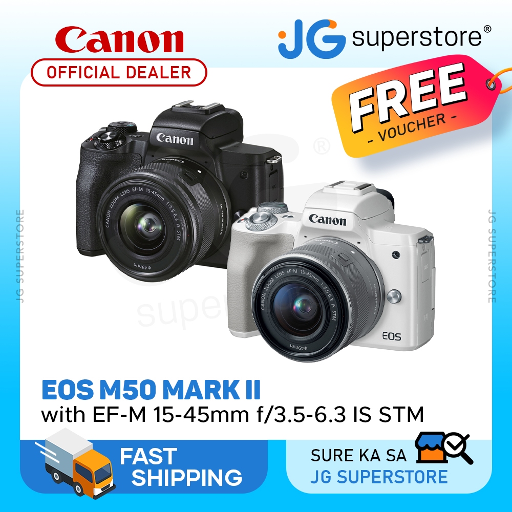 Canon EOS M50 Mark II Mirrorless Digital Camera with EF-M 15-45mm Lens Kit, 24.1MP APS-C CMOS ...