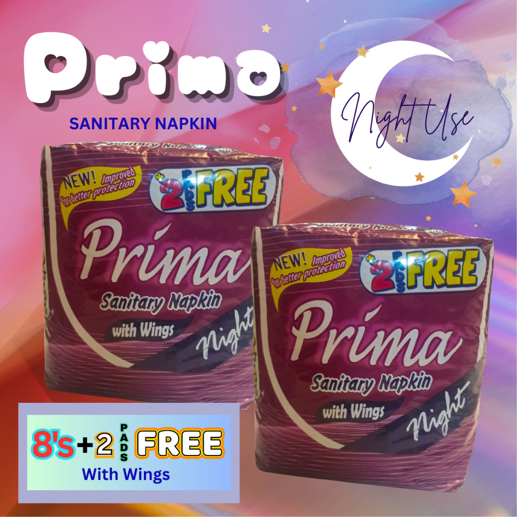 PRIMA SANITARY NAPKIN NIGHT USE 8S+2FREE PADS,,AFFORDABLE QUALITY ...