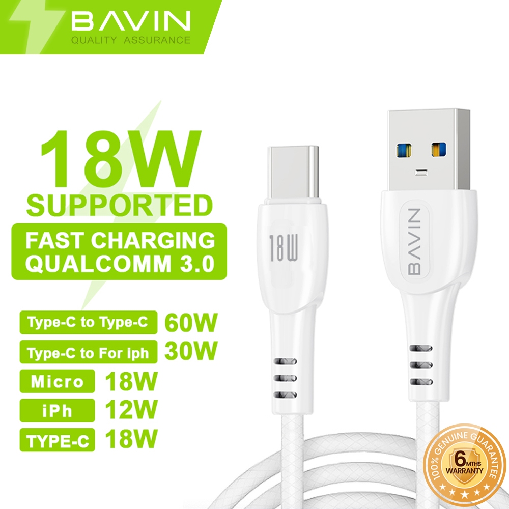 BAVIN CB221 60W PD Fast Charging Cable Data USB Cord 0.5/1/2 Meters for ...