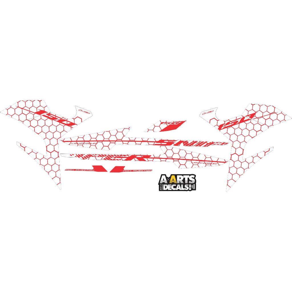 YAMAHA SNIPER KING150 HONEYCOMB STICKER DESIGN STOCK V2/V1 2020 DECALS ...