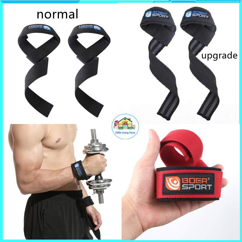 Bodybuilding Training Non Slip Flex Gel Gym Lifting Straps with Weight ...