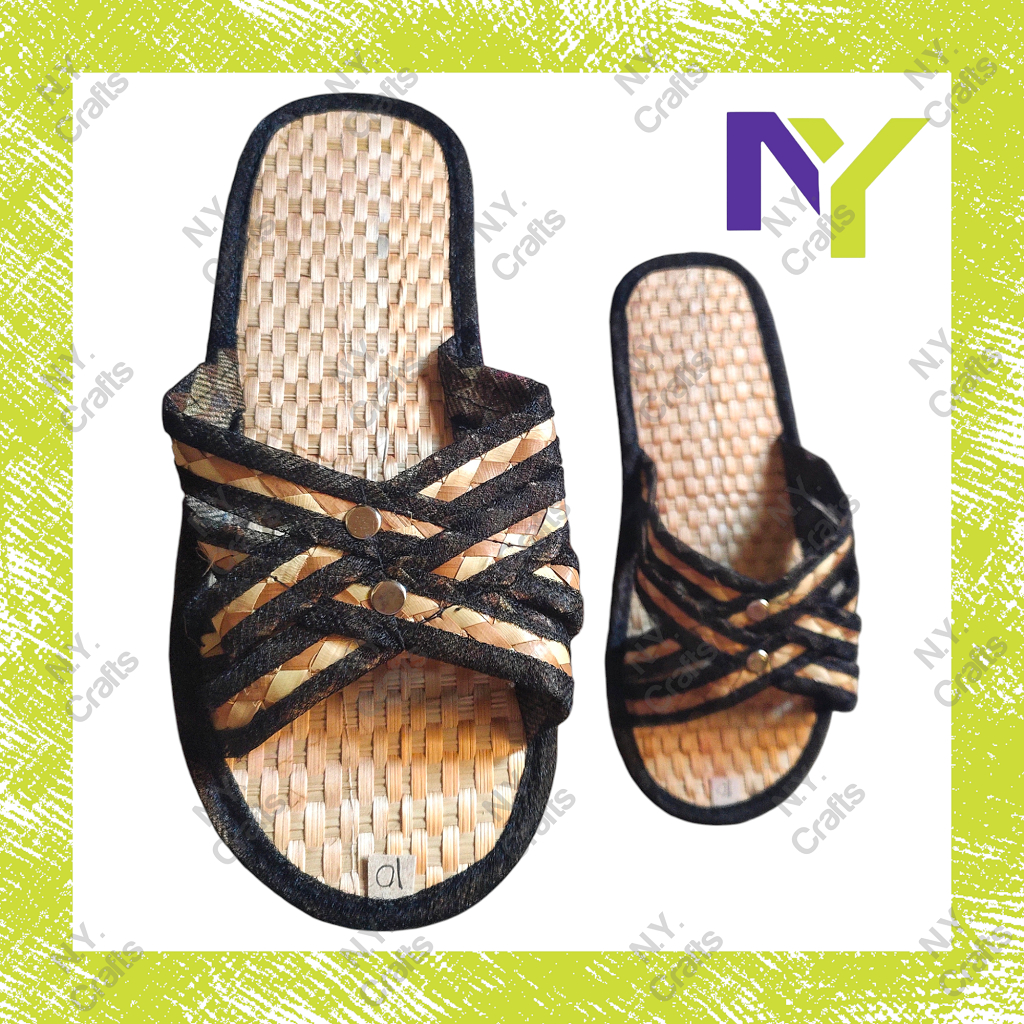 Abaca Slippers Indoor Non-slip Slip-ons Tsinelas Pambahay Adult Men ...