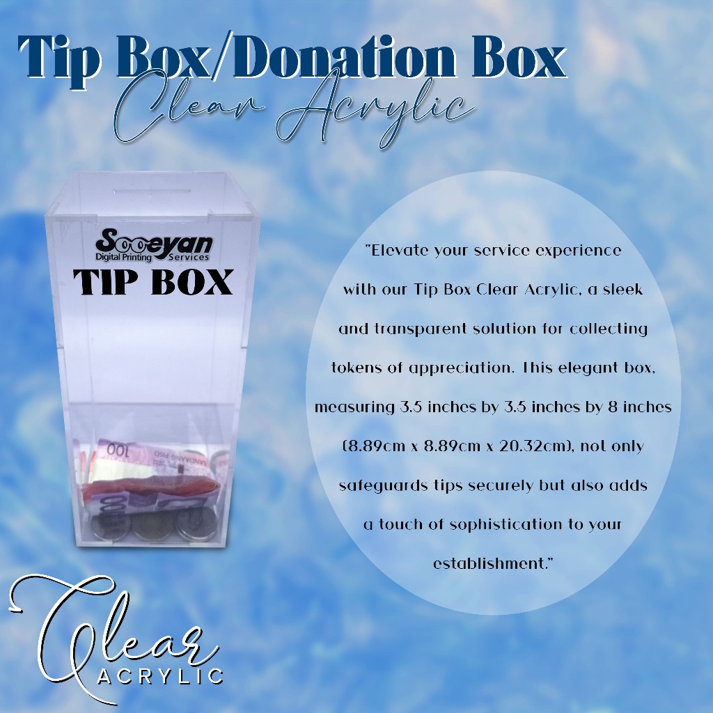 TIP BOX CLEAR ACRYLIC | Shopee Philippines