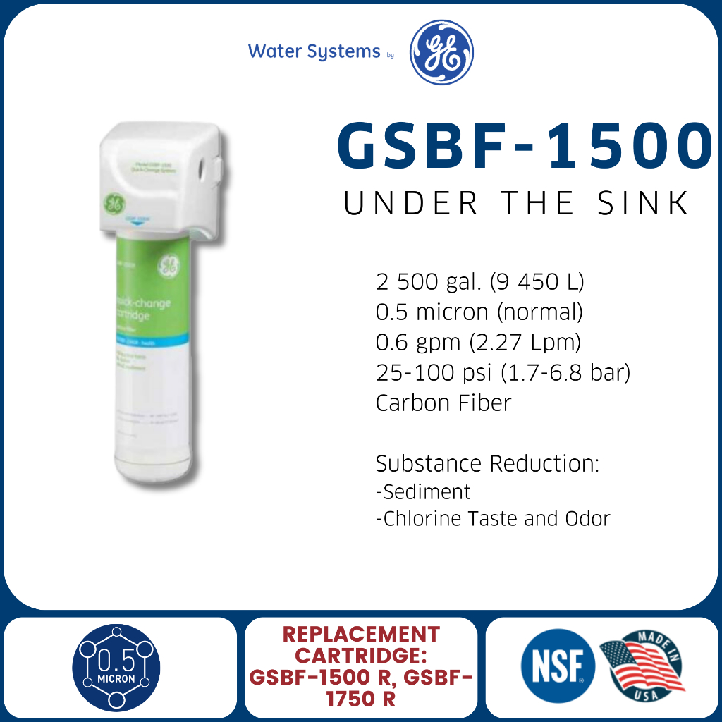 Pentair GE GSBF-1500 Water System 1500 Gallon Capacity 0.5 Micron ...