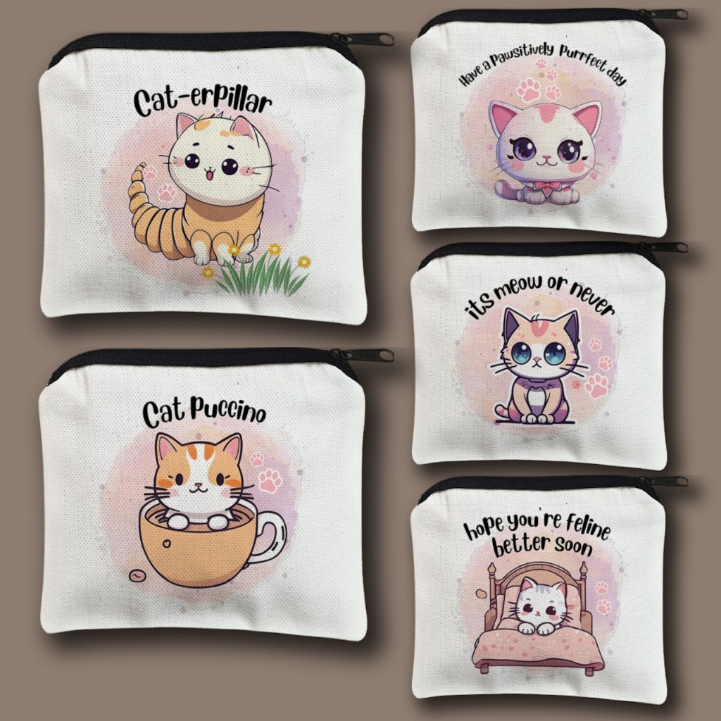 Funny Cat Puns Katsa Useful Coin Purse Wallet Storage for Essentials ...