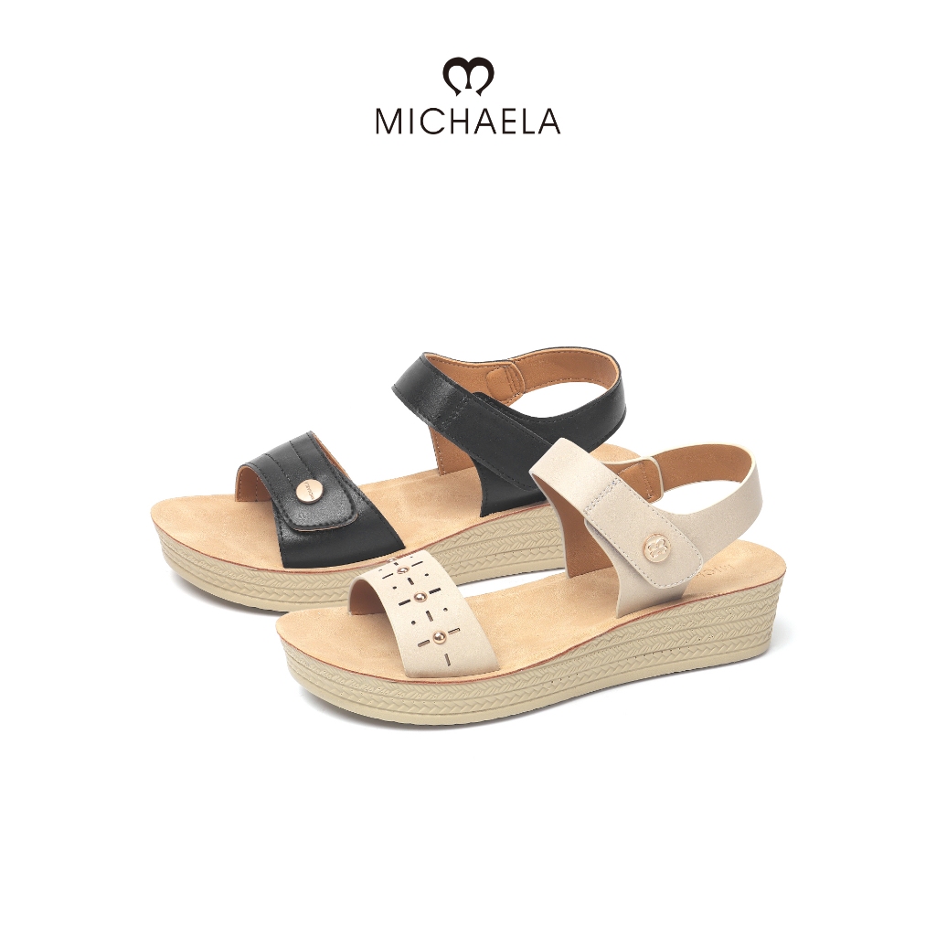 MICHAELA Slingback Platform Sandals for Women Adjustable Velcro Open ...