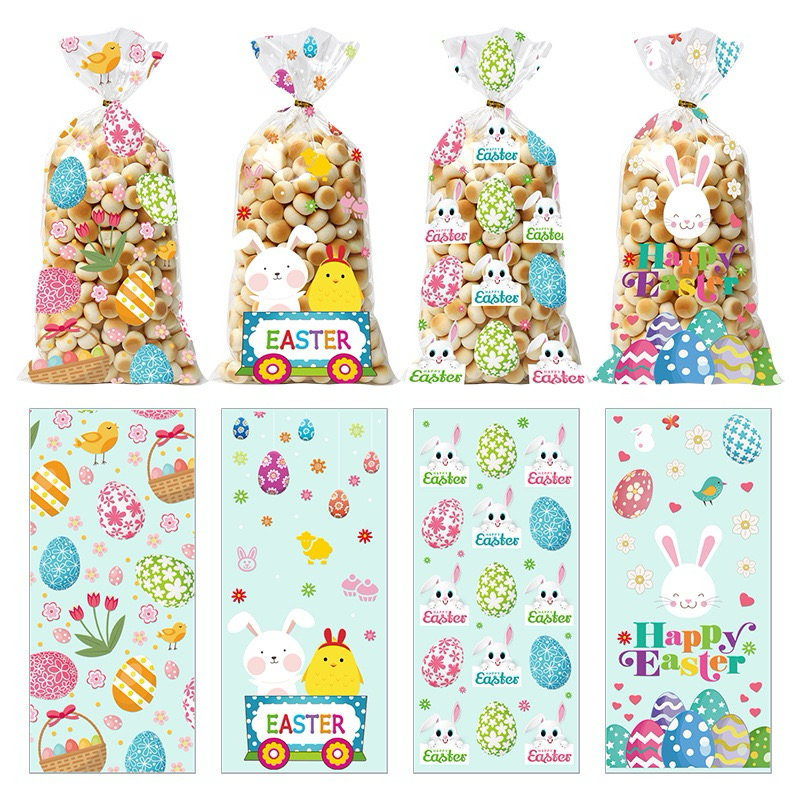 50pcs easter candy bag gift bag cute cookie candy loot bag goodie candy ...