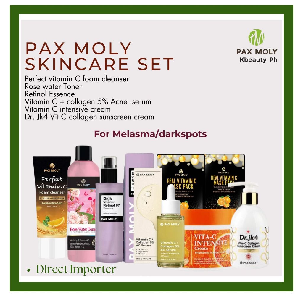 Paxmoly Whitening Set complete morning and evening routine | Shopee ...