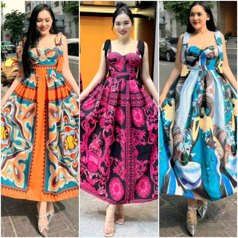 New Sleeveless Ribbon Style Luxury Vietnam Padded Maxi Dress Womenswear ...