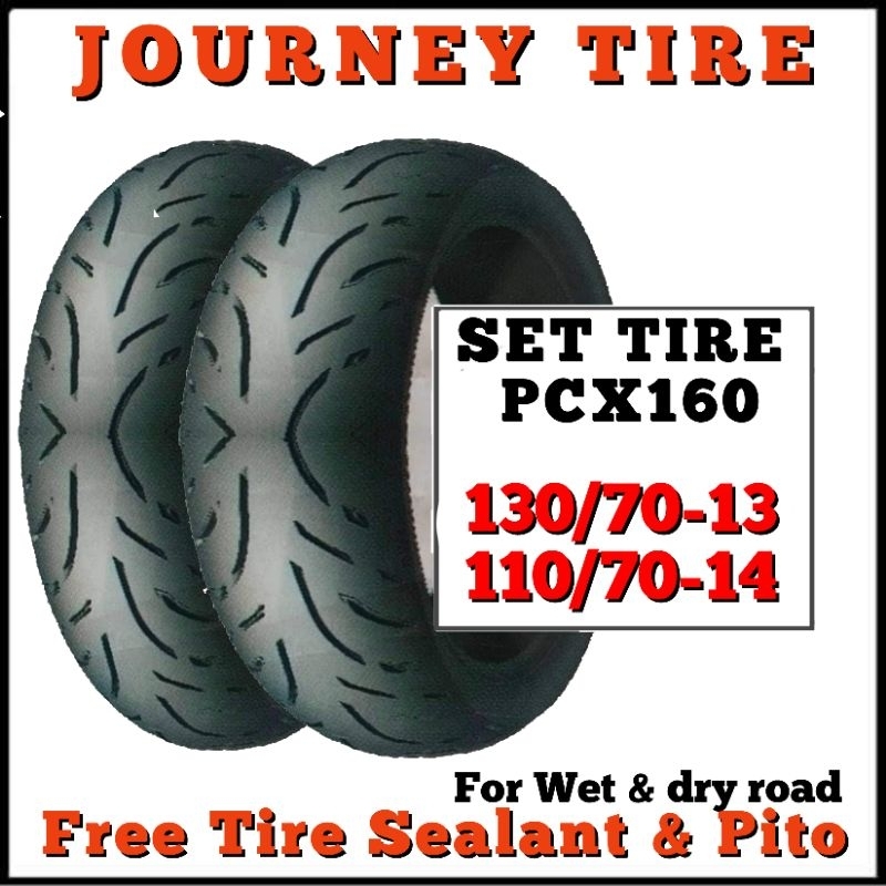 Journey Tire/ For HONDA PCX 160 SET, front & rear,Free Sealant & Pito ...