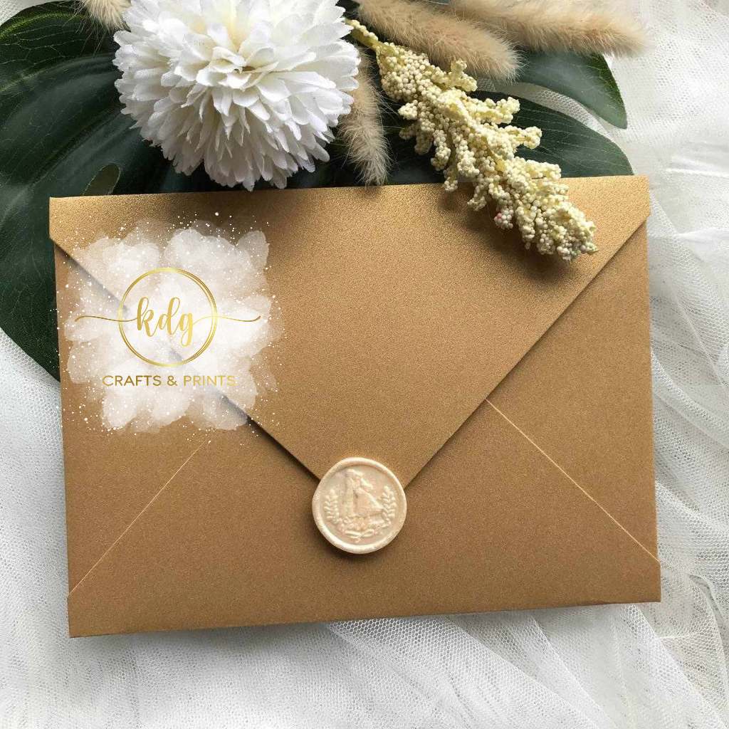 1 piece - Gold - Makapal 5R / 4R Baronial Envelopes For Invitations ...