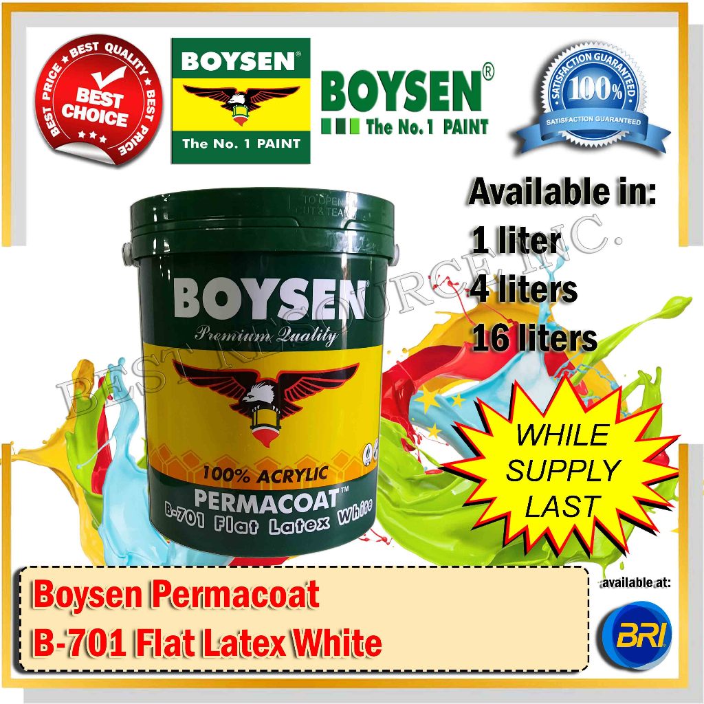 Boysen Permacoat BS-701 Flat Latex 4Liters (Gallon) | Shopee Philippines