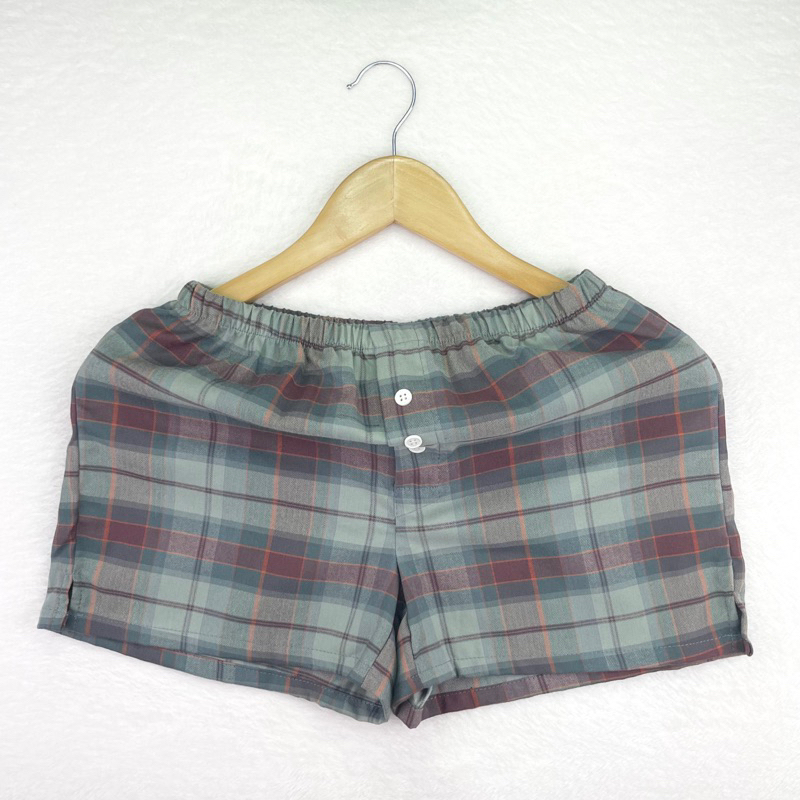 Checkered / Plaid / Mixed Prints Vented-Hem Boxer Shorts | Sleepwear ...