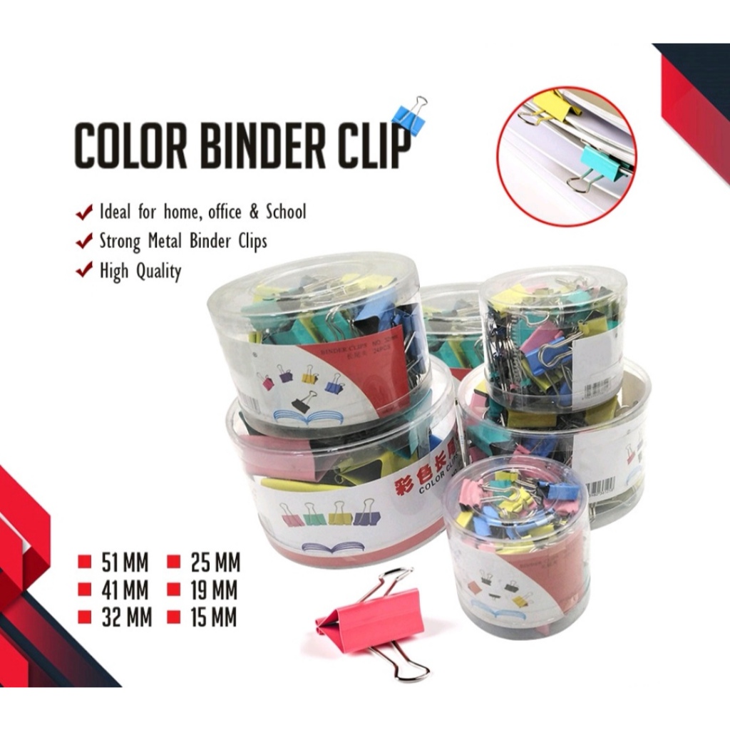 (Assorted Colors)Colorful Metal Binder Clips File Paper Clip 15/19/25 ...
