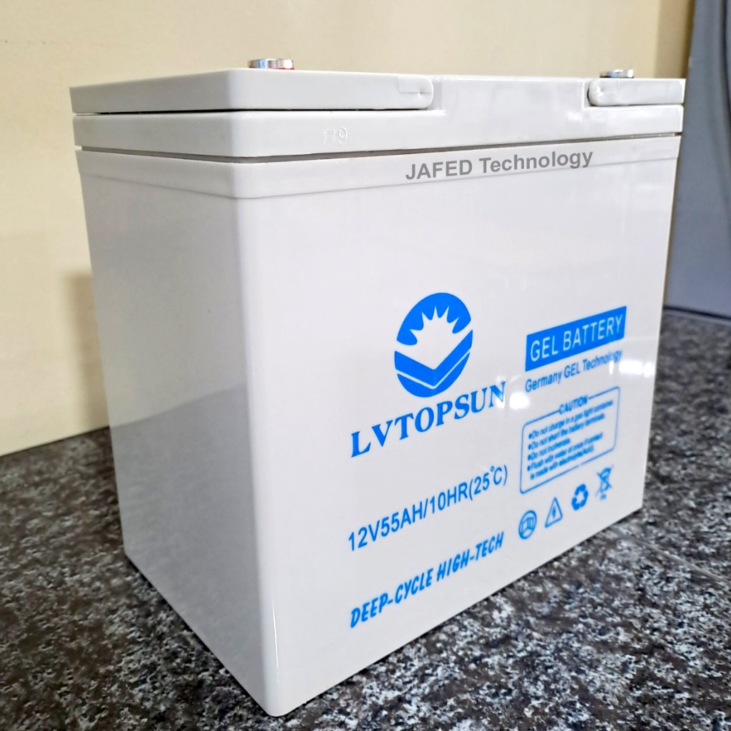 JAFED 55AH | 100AH 12V LVTOPSUN Gel Deep Cycle Solar UPS Lead Acid ...