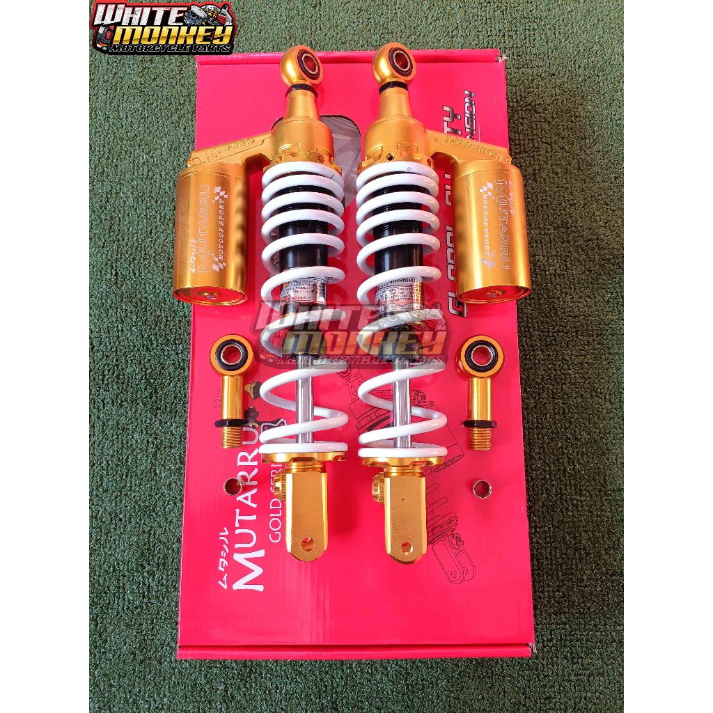 MUTARRU REAR SHOCK PREMIUM GOLD SERIES 285 - 305MM W/TANK ADJUSTABLE ...