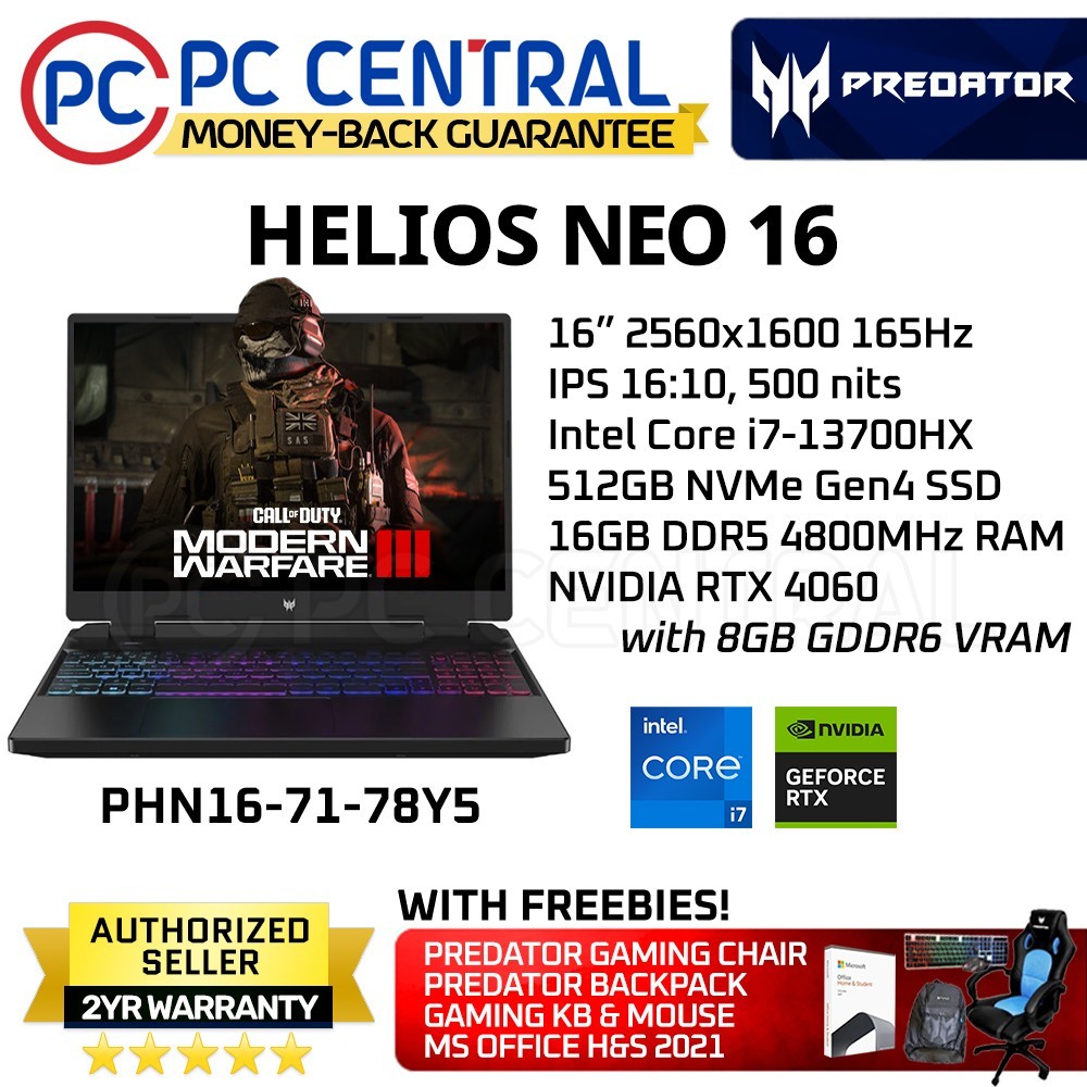 Acer Predator Helios NEO 16 (PHN16-71-78Y5) Gaming Laptop | Intel Core ...