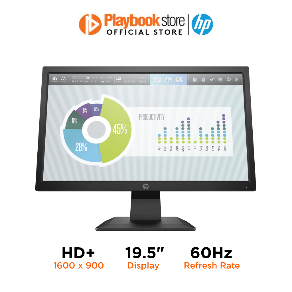 HP P204V 19.5" HD+ 60Hz 5ms Flat TN with LED Backlight VESA Mount ...