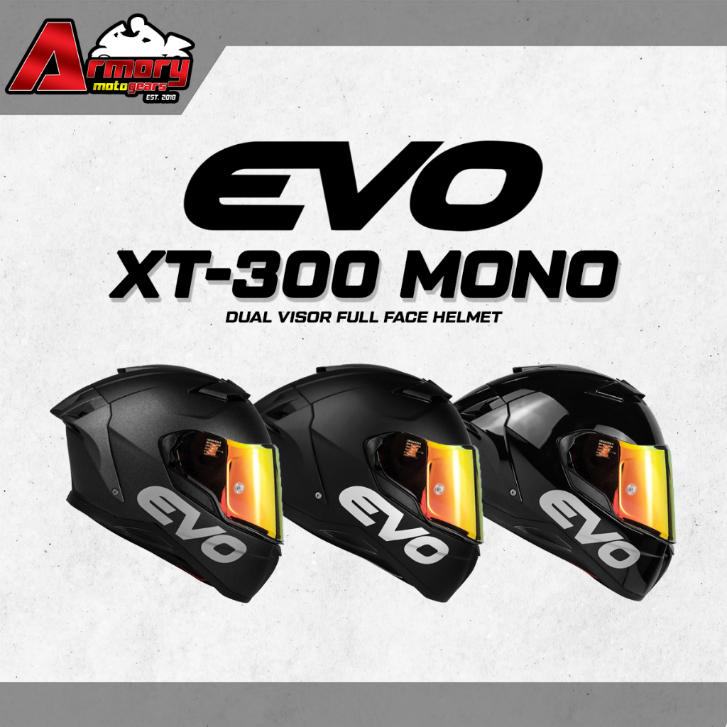 EVO XT-300 MONO REVO LENS (DUAL VISOR) FULL FACE HELMET FREE CLEAR LENS ...